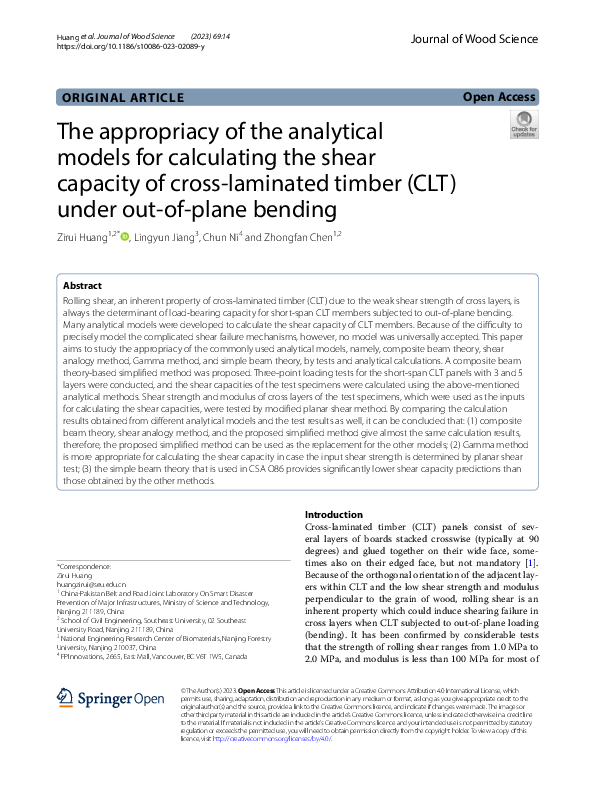 (PDF) The appropriacy of the analytical models for calculating the ...