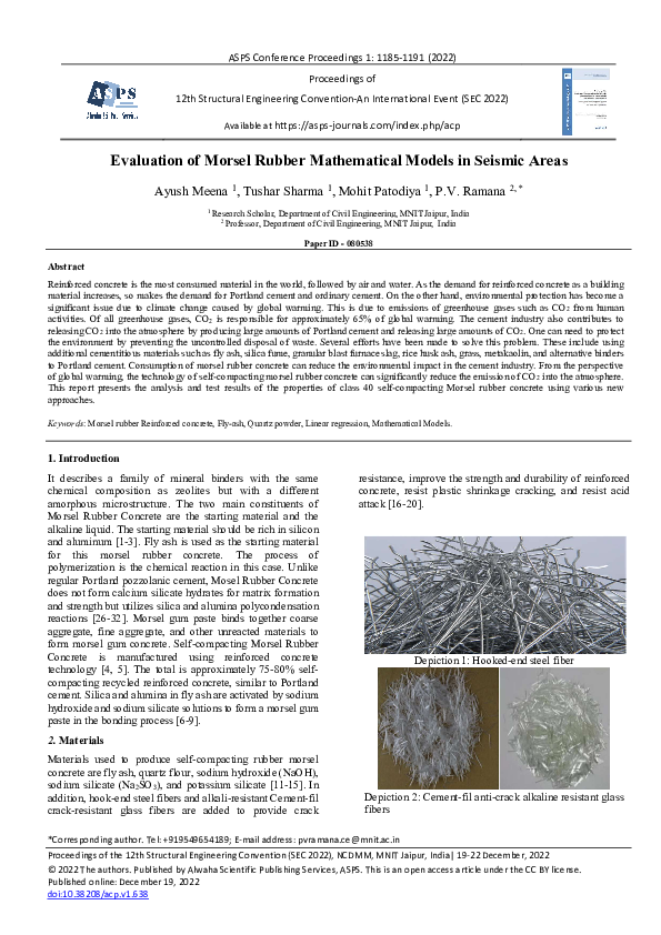 (PDF) Evaluation of Morsel Rubber Mathematical Models in Seismic Areas