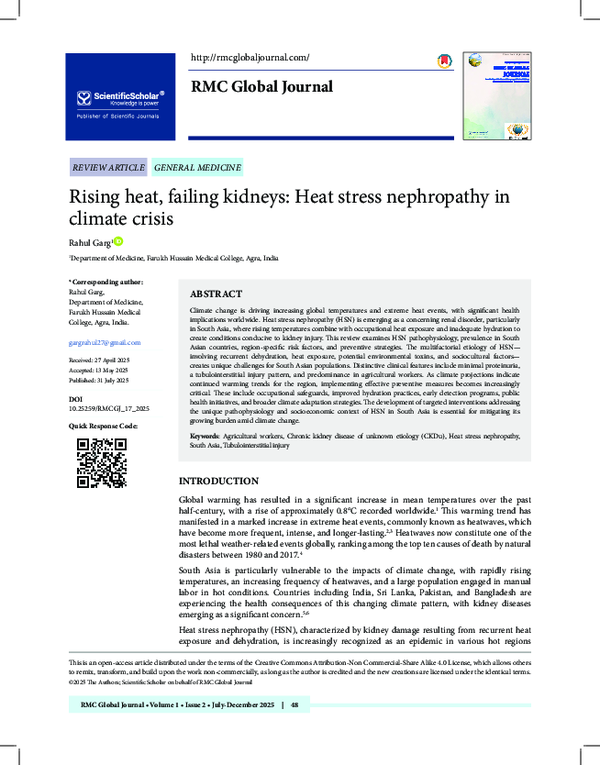 (PDF) Rising heat, failing kidneys: Heat stress nephropathy in climate ...