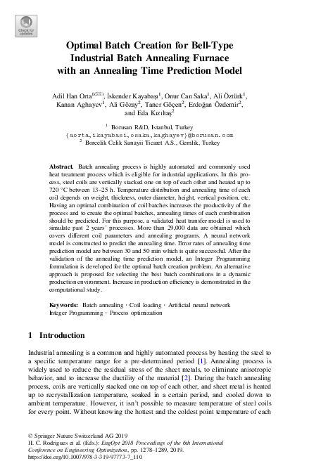 (PDF) Optimal Batch Creation for Bell-Type Industrial Batch Annealing ...