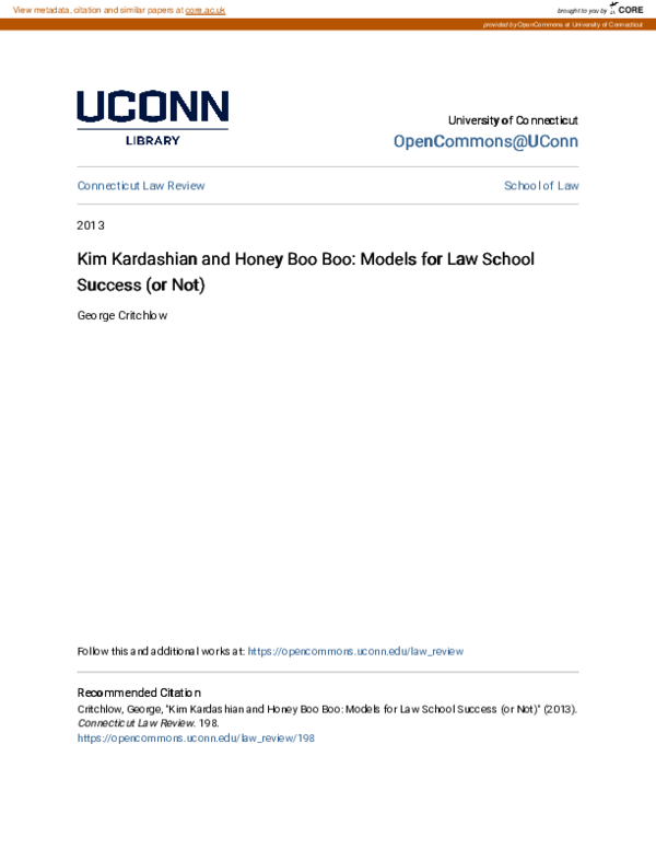 (PDF) Kim Kardashian and Honey Boo Boo: Models for Law School Success ...
