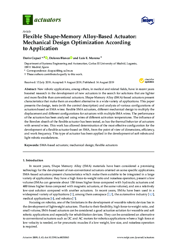 (PDF) Flexible Shape-Memory Alloy-Based Actuator: Mechanical Design ...