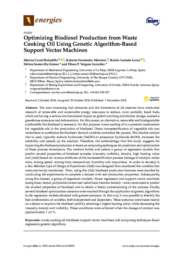 (PDF) Optimizing Biodiesel Production from Waste Cooking Oil Using ...