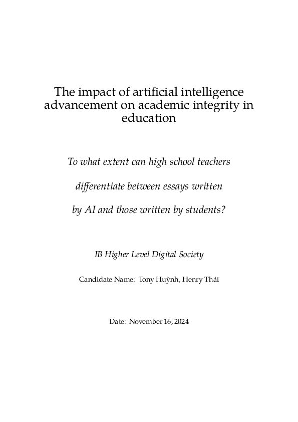 (PDF) The impact of artificial intelligence advancement on academic ...