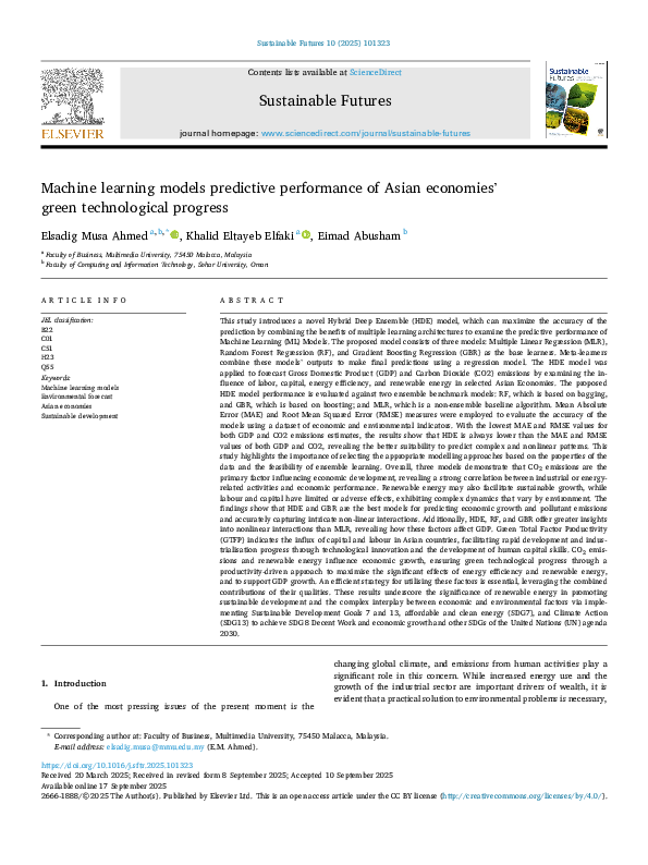 (PDF) Machine learning models predictive performance of Asian economies ...