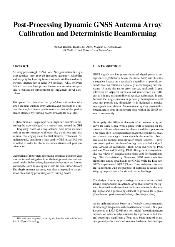 (PDF) Post-processing dynamic GNSS antenna array calibration and ...