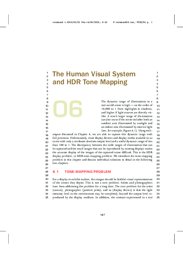 (PDF) The Human Visual System and HDR Tone Mapping