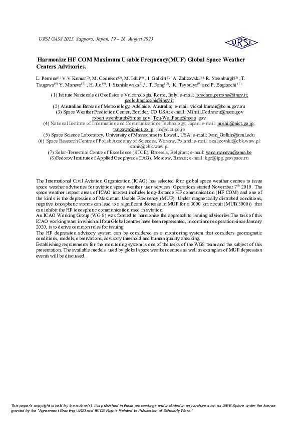 (PDF) Harmonize HF COM Maximum Usable Frequency(MUF) Global Space ...