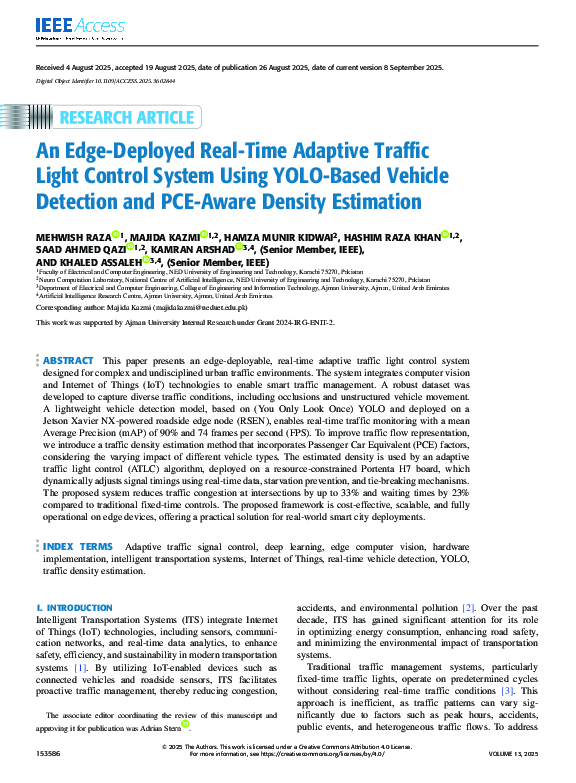 (PDF) An Edge-Deployed Real-Time Adaptive Traffic Light Control System ...