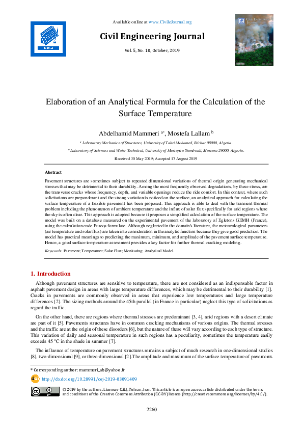 (PDF) Elaboration of an Analytical Formula for the Calculation of the ...