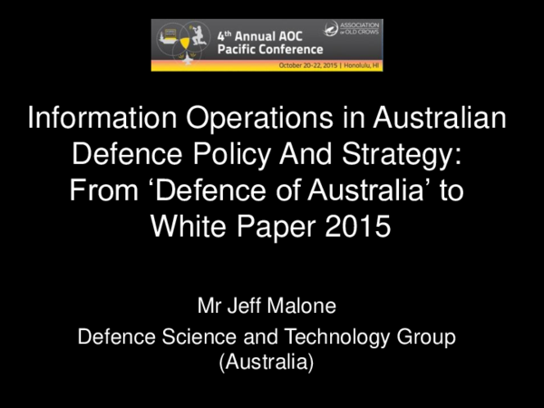 (PDF) Information Operations in Australian Defence Policy And Strategy ...
