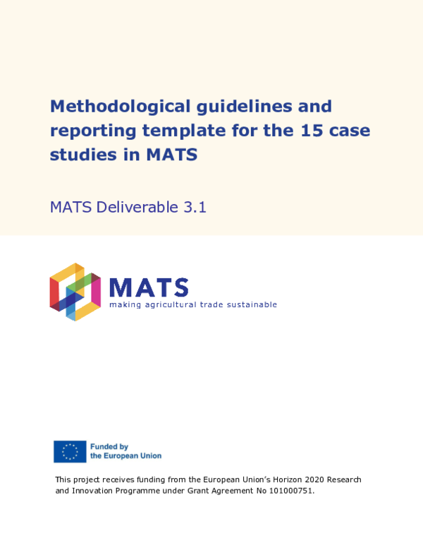 (PDF) D3.1 updated Methodological guidelines and reporting template for the 15 case studies in MATS
