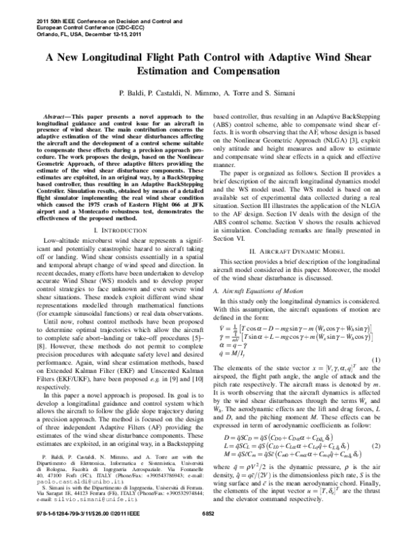(PDF) A new longitudinal flight path control with adaptive wind shear estimation and compensation