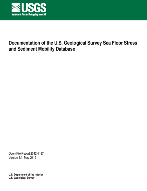 (PDF) Documentation of the U.S. Geological Survey sea floor stress and ...