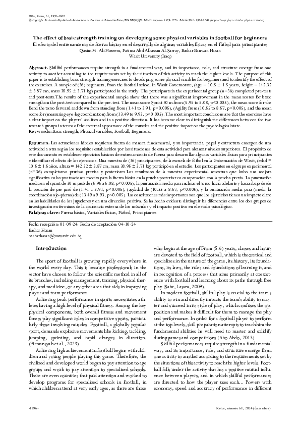 (PDF) The effect of basic strength training on developing some physical ...