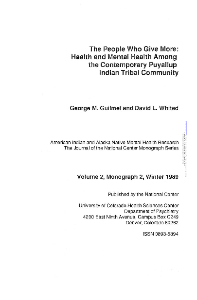 (PDF) The People Who Give More: Health and Mental Health among the ...