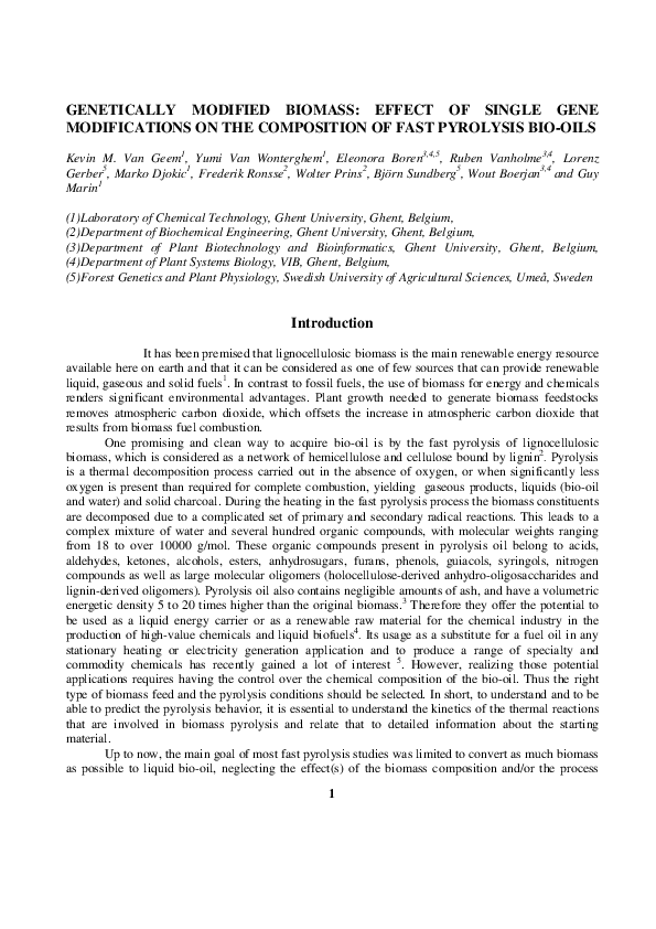 (PDF) Genetically modified biomass: effect of single gene modifications ...