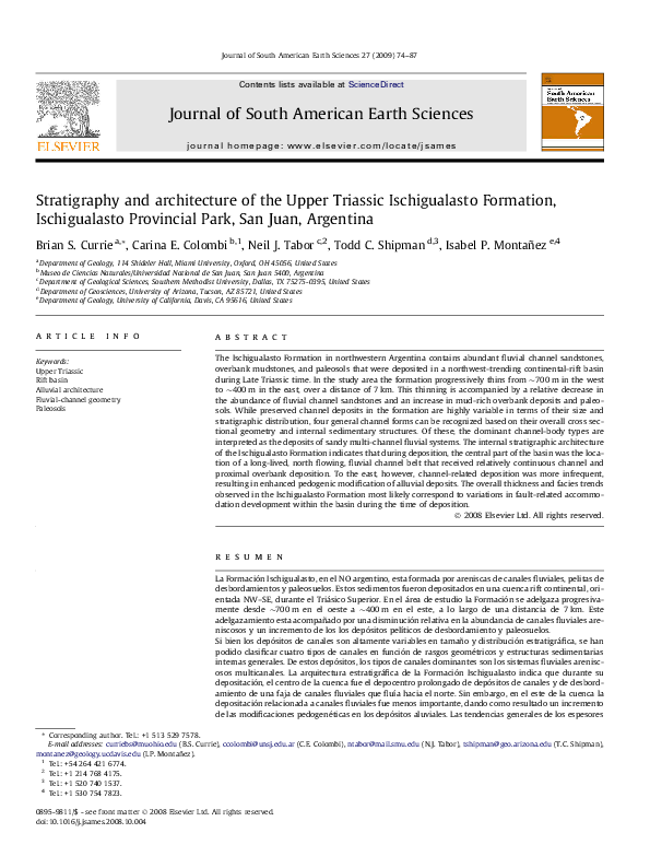 (PDF) Stratigraphy and architecture of the Upper Triassic Ischigualasto ...