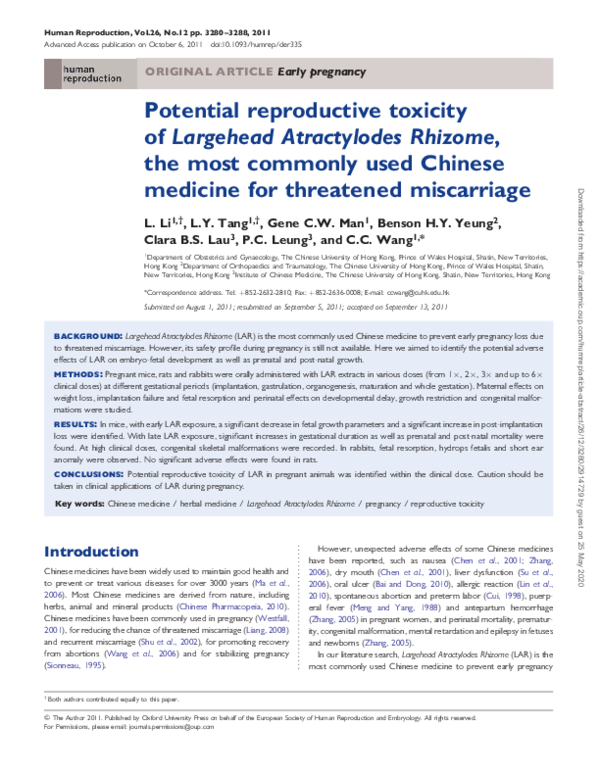 (PDF) Potential reproductive toxicity of Largehead Atractylodes Rhizome ...