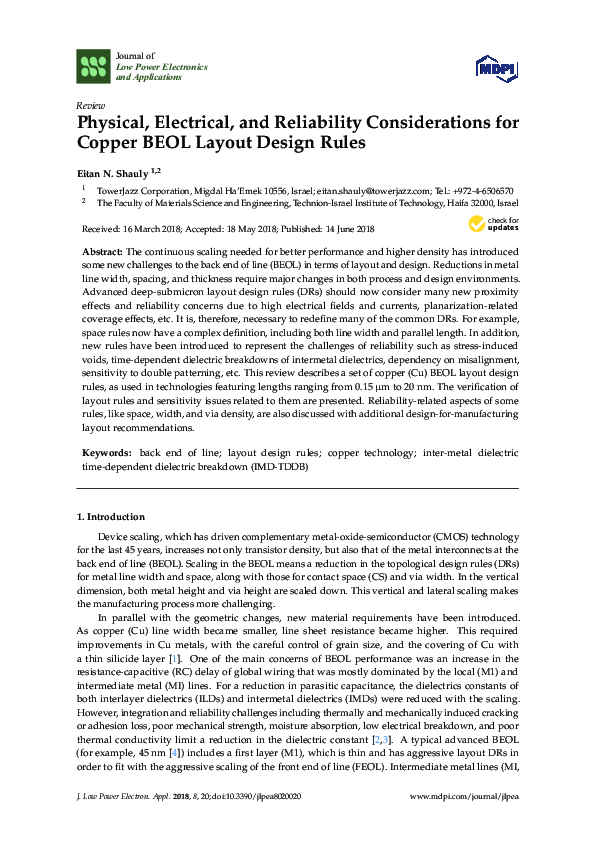 (PDF) Physical, Electrical, and Reliability Considerations for Copper ...