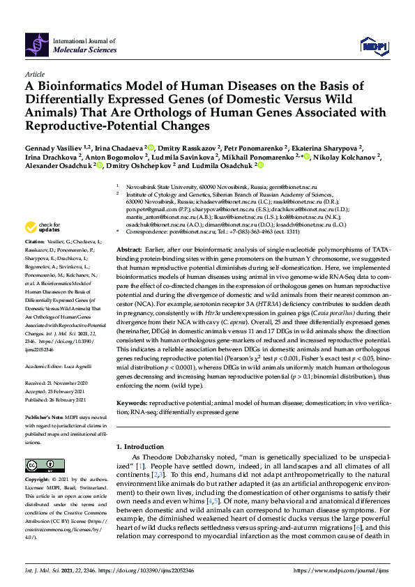 (PDF) A Bioinformatics Model of Human Diseases on the Basis of ...