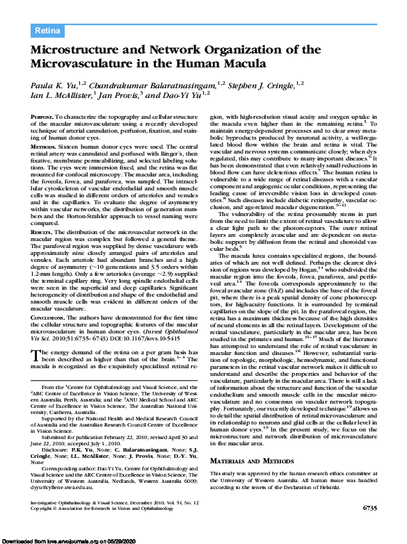 (PDF) Microstructure and Network Organization of the Microvasculature ...