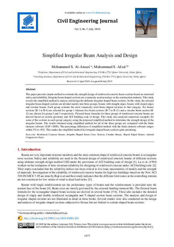 (PDF) Simplified Irregular Beam Analysis and Design