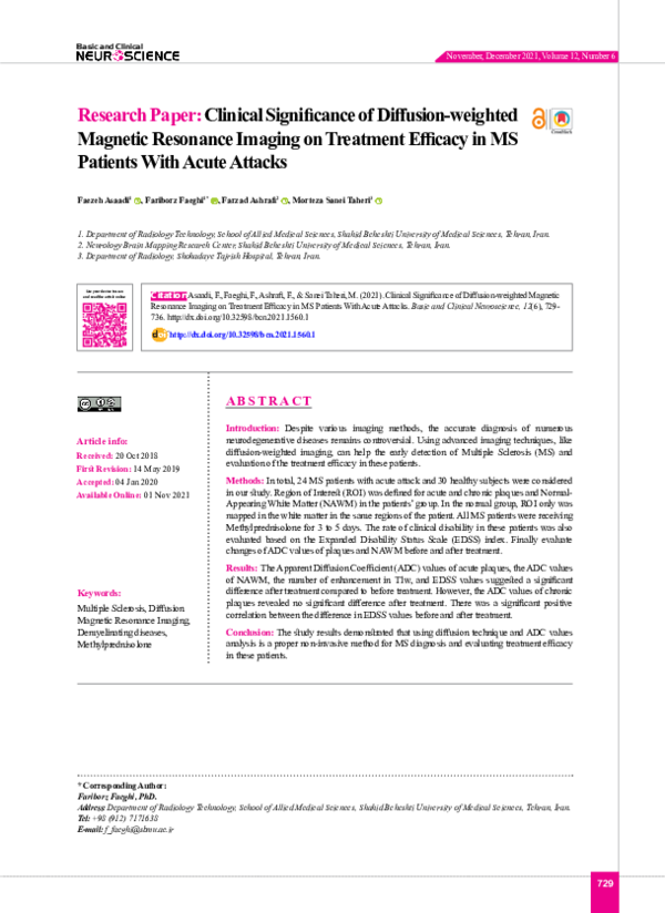 (PDF) Clinical Significance of Diffusion-weighted Magnetic Resonance Imaging on Treatment ...