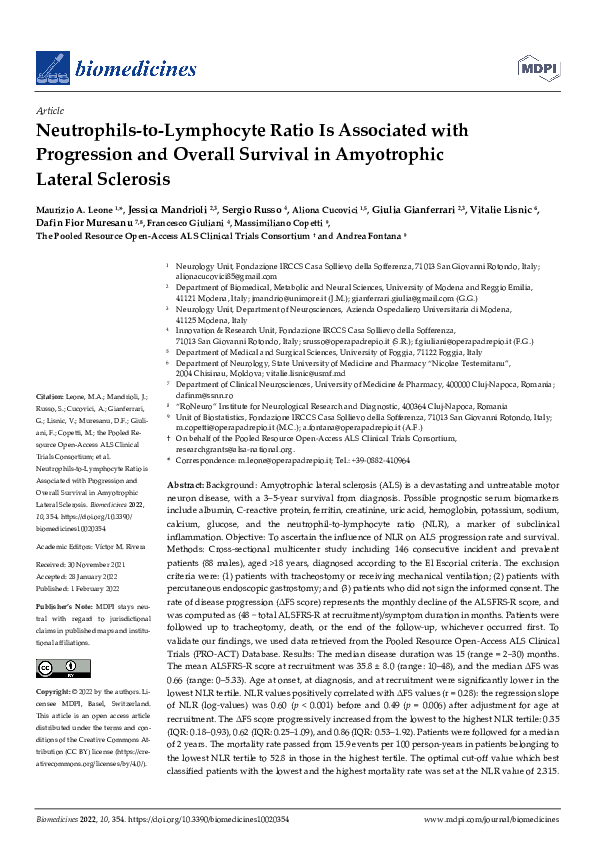 (PDF) Neutrophils-to-Lymphocyte Ratio Is Associated with Progression ...