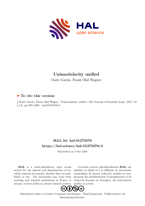 (PDF) Unimodularity unified