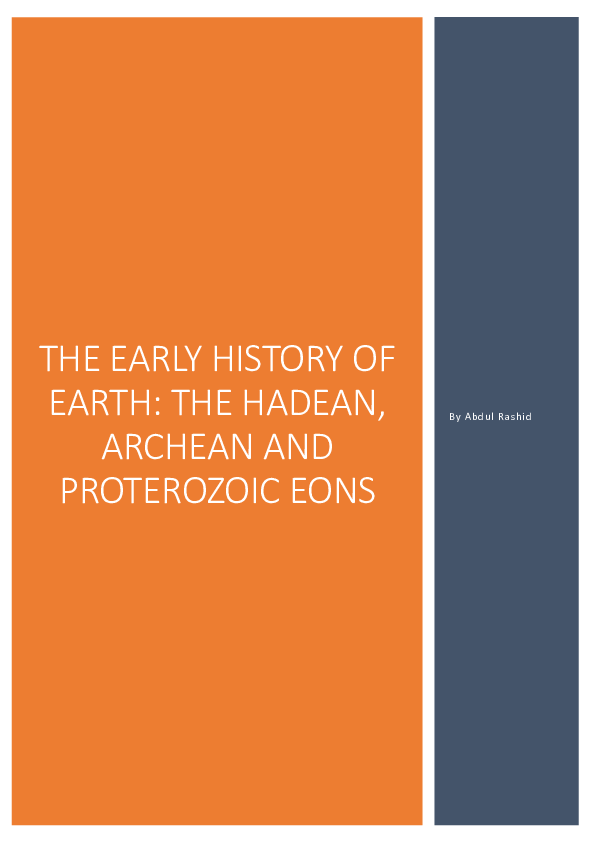 (PDF) The early history of Earth: The Hadean, Archean and Proterozoic eons