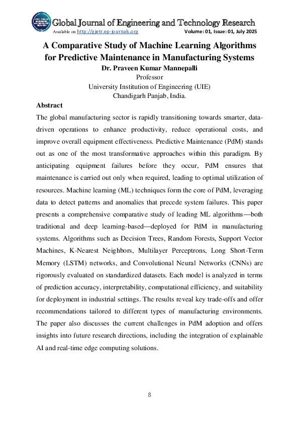 (PDF) A Comparative Study of Machine Learning Algorithms for Predictive ...