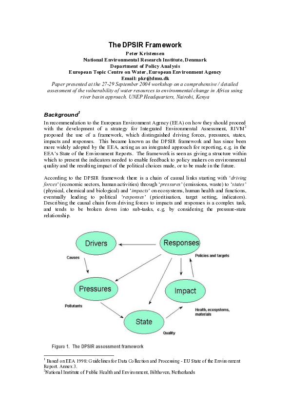 (PDF) The DPSIR Framework