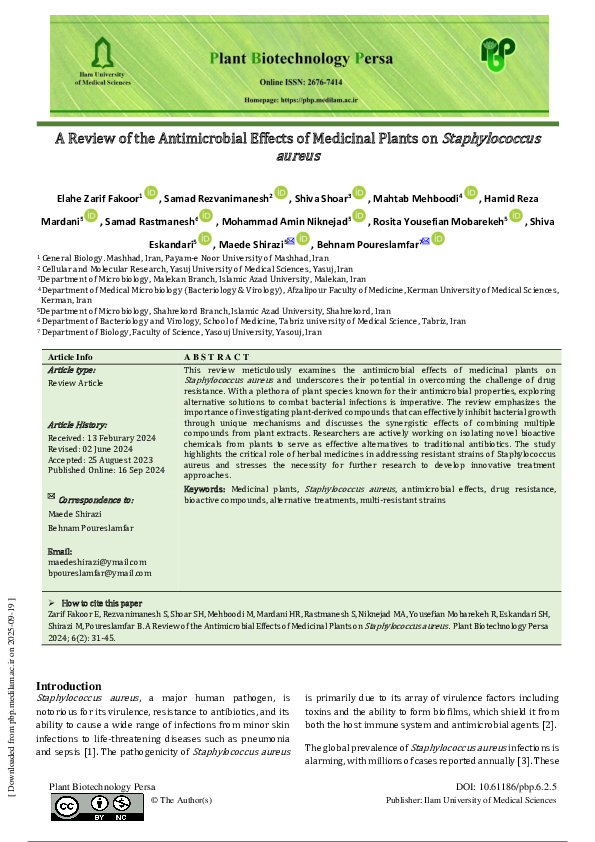 (PDF) A Review of the Antimicrobial Effects of Medicinal Plants on ...