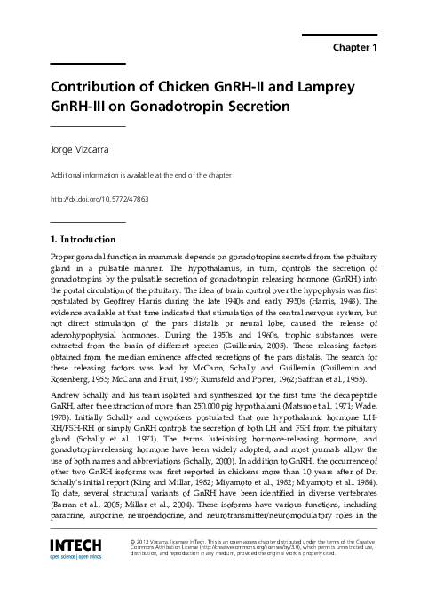 (PDF) Contribution of Chicken GnRH-II and Lamprey GnRH-III on ...
