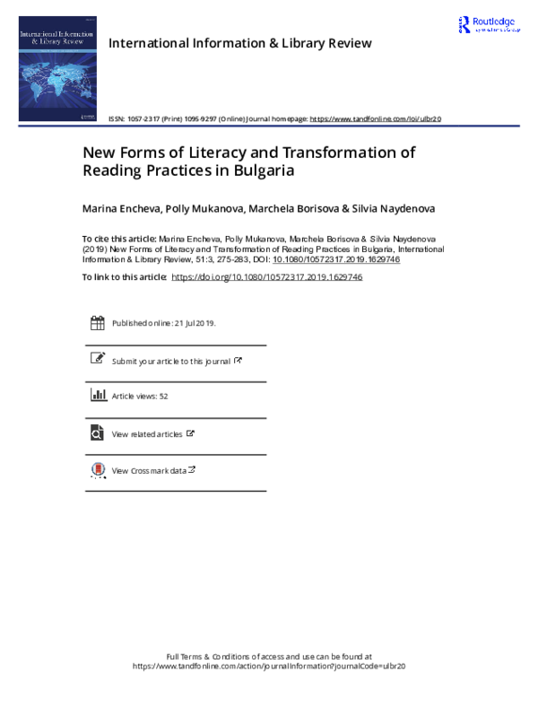 (PDF) New Forms of Literacy and Transformation of Reading Practices in ...