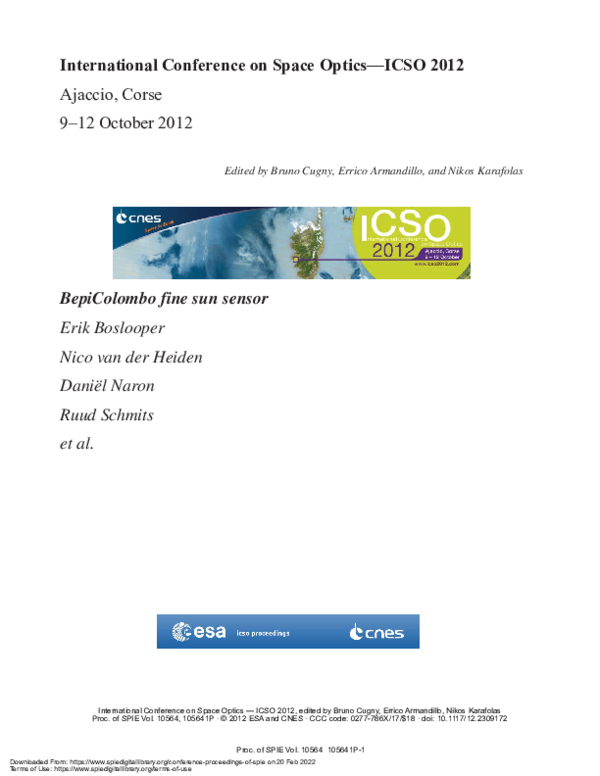 (PDF) BepiColombo fine sun sensor