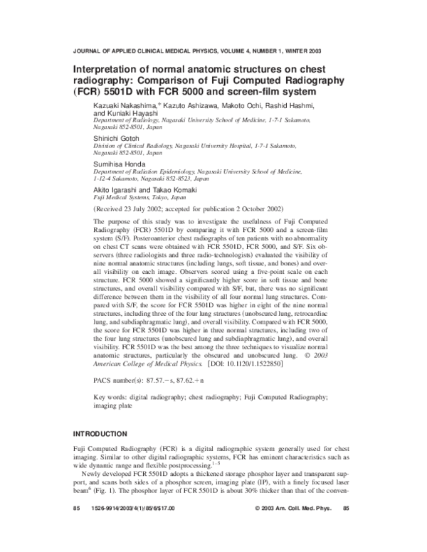 (PDF) Interpretation of normal anatomic structures on chest radiography ...
