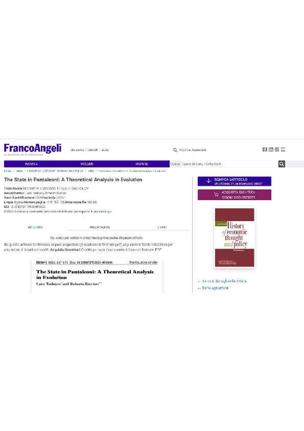 (PDF) The State in Pantaleoni A Theoretical Analysis in Evolution