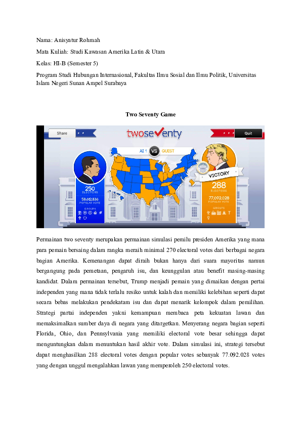 (PDF) Two Seventy Game