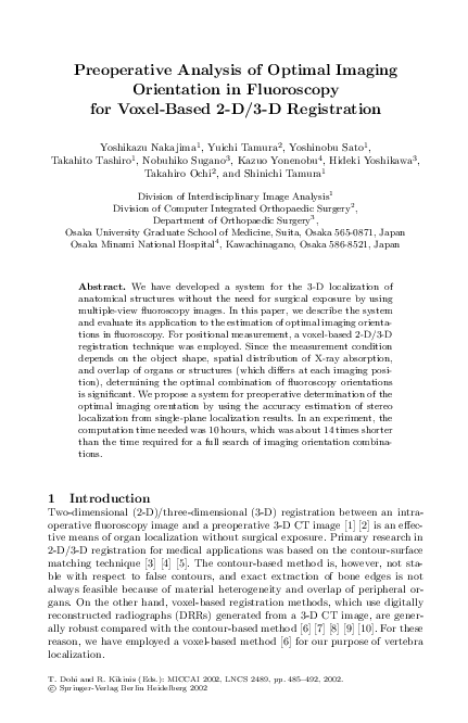 (PDF) Preoperative Analysis of Optimal Imaging Orientation in ...