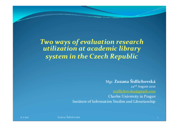 (PDF) Two ways of evaluation research utilization at academic library ...