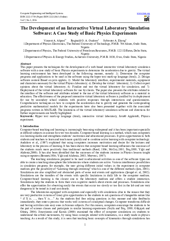 (PDF) The Development of an Interactive Virtual Laboratory Simulation ...