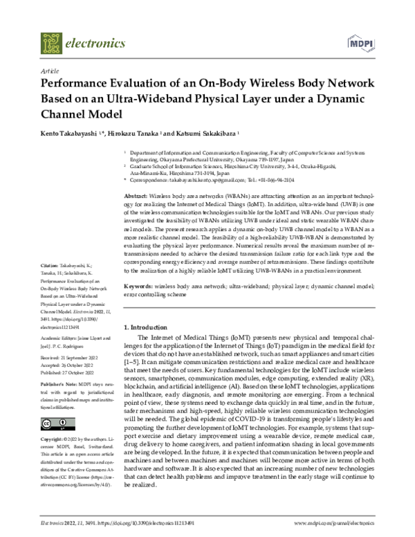 (PDF) Performance Evaluation of an On-Body Wireless Body Network Based on an Ultra-Wideband ...