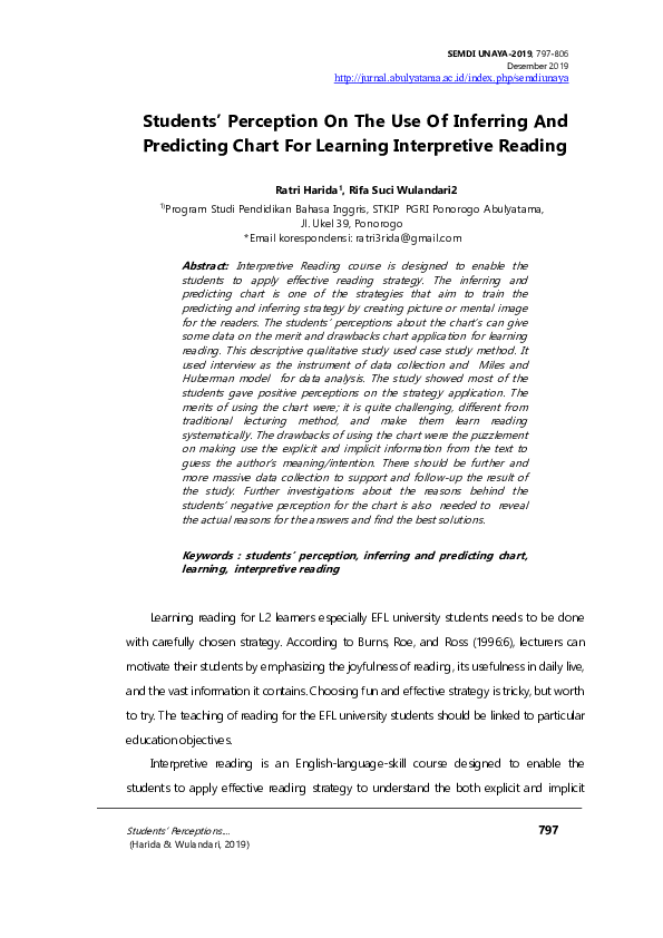 (PDF) Students’ Perception On The Use Of Inferring And Predicting Chart For Learning ...