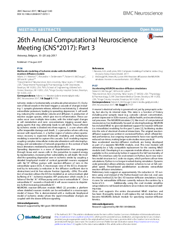 (PDF) 26th Annual Computational Neuroscience Meeting (CNS*2017): Part 3
