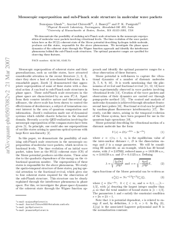 (PDF) Mesoscopic superposition and sub-Planck-scale structure in ...