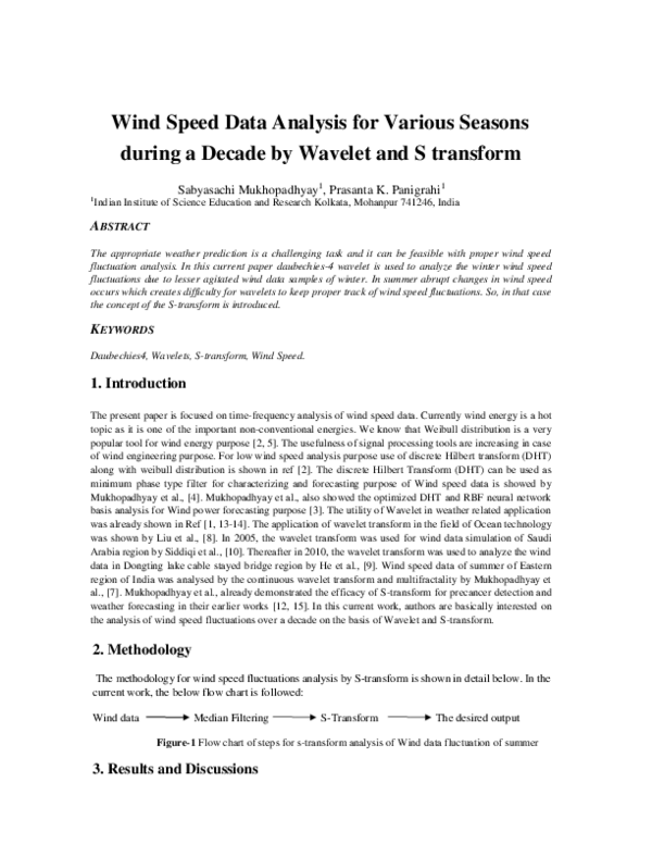 (PDF) Wind Speed Data Analysis for Various Seasons during a Decade by ...