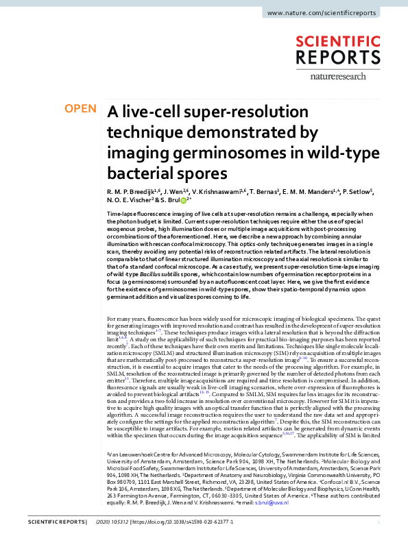 (PDF) A live-cell super-resolution technique demonstrated by imaging ...