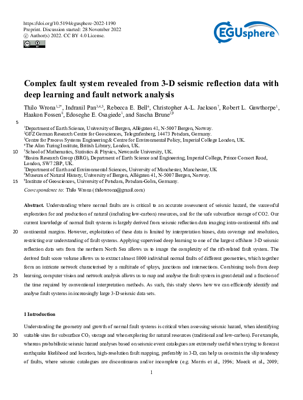(PDF) Complex fault system revealed from 3-D seismic reflection data ...